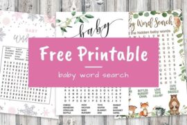 Free Printable Baby Shower Word Search Game (with Answers ...