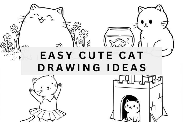 26 Easy Cute Cat Drawing Ideas for Kids in Under 5 Minutes ...